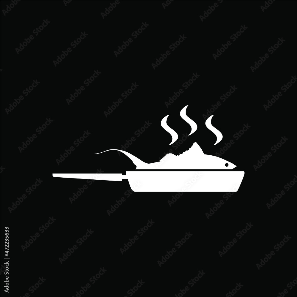 Ruby Snapper (Etelis Carbunculus) Fish on the Pan Silhouette ...