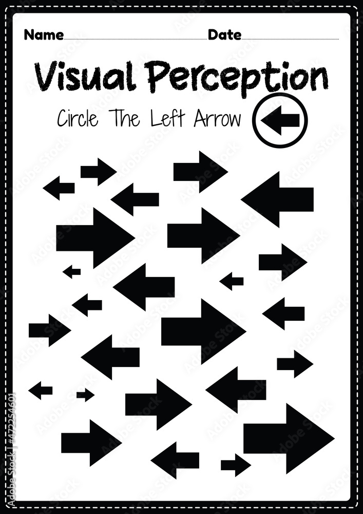 Visual perception skills activity of occupation therapy arrow ...