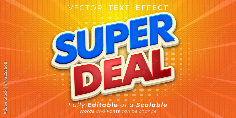 Super Deal Text effect Editable 3d text style suitable for banner ...