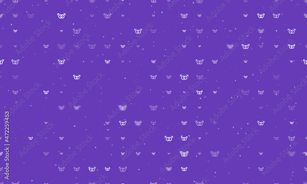Seamless background pattern of evenly spaced white homosexual symbols ...