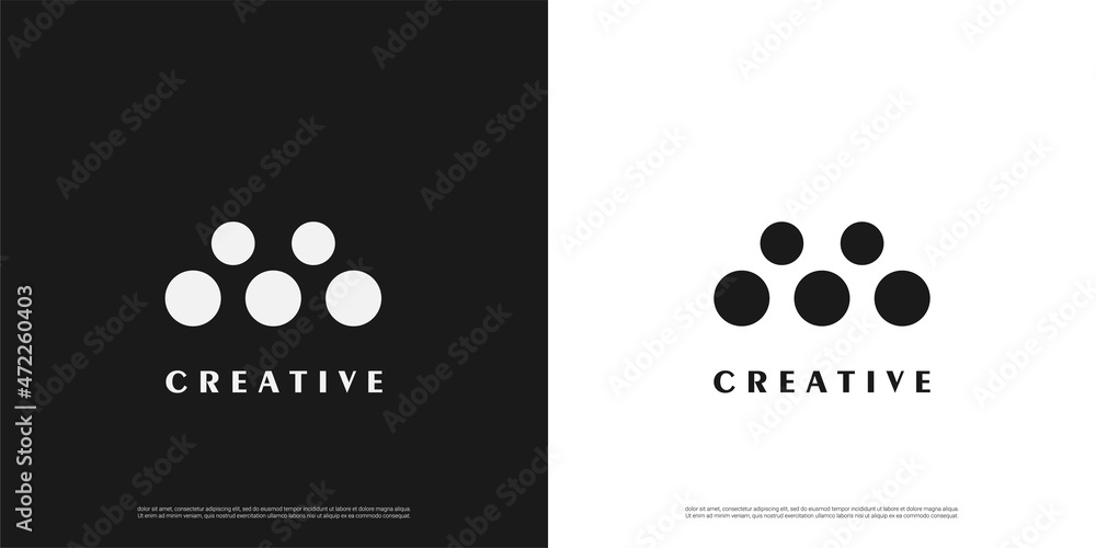letter M logo dot design, Minimalist M initial based vector icon Stock ...
