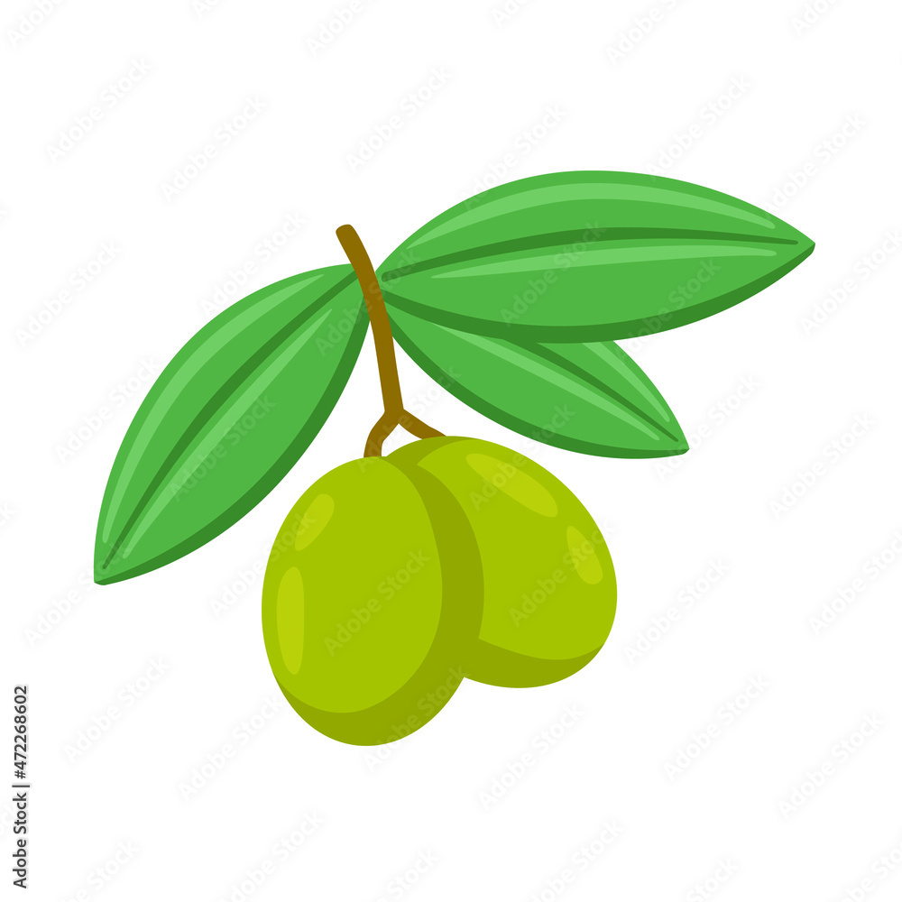 Olive Sign Emoji Icon Illustration. Fruit Vector Symbol Emoticon Design ...