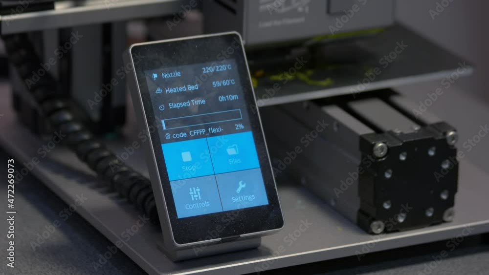 Digital sensor display screen of a working 3d printer. Stock Video ...