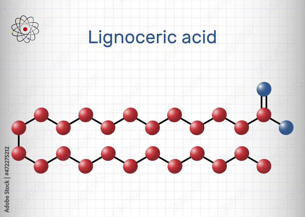 Lignoceric Acid Tetracosanoic Acid Saturated Fatty Acid Molecule lignoceric-acid-tetracosanoic-acid-saturated-fatty-acid-molecule