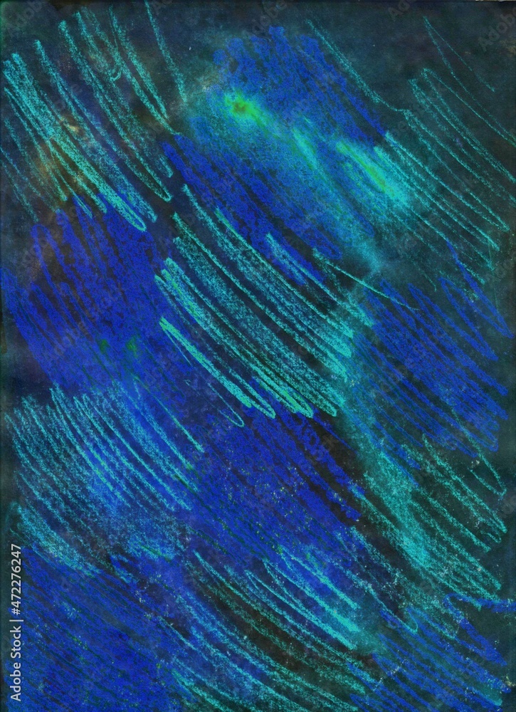Abstract blue-black background. Rough texture lines on a dark ...