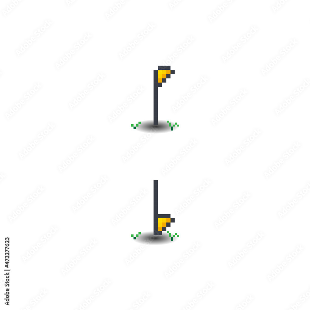 Pixel art 8-bit flag icon isolated on white background vector ...