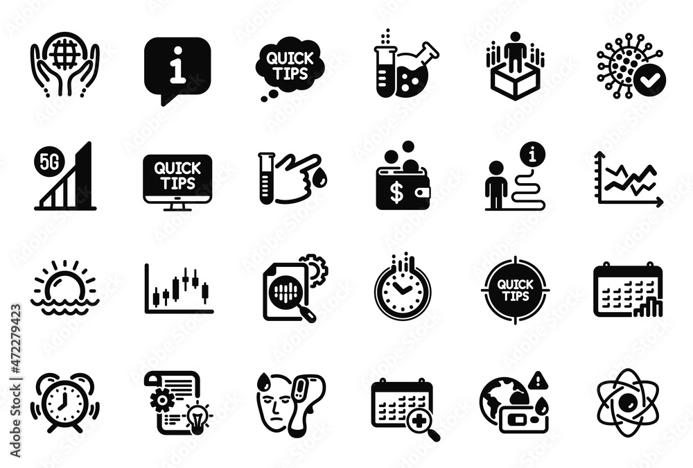 Vector Set of Science icons related to Atom core, Seo stats and Sunset ...