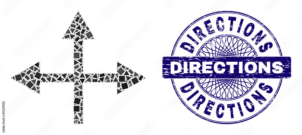 Geometric mosaic intersection directions, and Directions unclean stamp ...