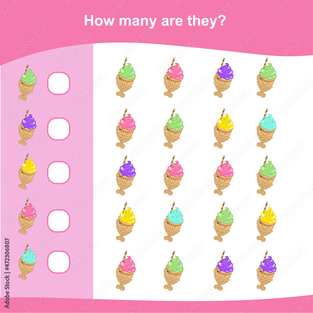 Counting game for Preschool Children. Educational printable math ...