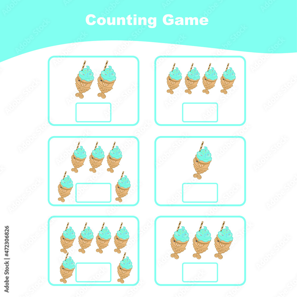 Counting game for Preschool Children. Educational printable math ...