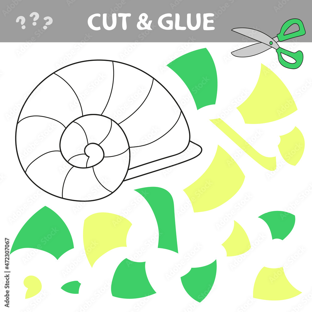 Cut and glue - Simple game for kids. Use scissors and glue and restore ...