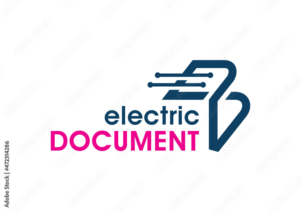 simple logo about electric document Stock Vector | Adobe Stock