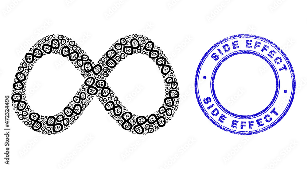 Vector curve infinity icon composition is organized from repeating ...