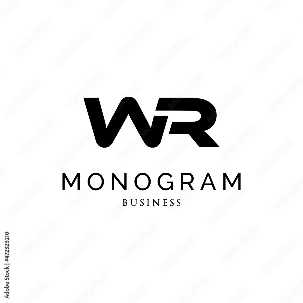 Initial letter WR monogram logo design inspiration Stock Vector | Adobe ...