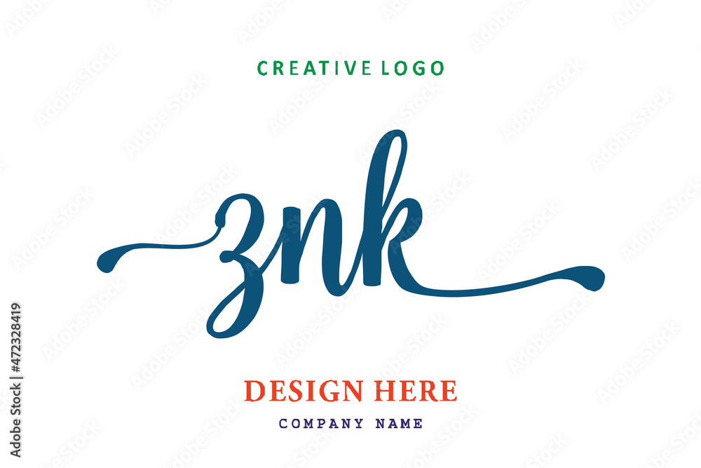 ZNK lettering logo is simple, easy to understand and authoritative ...