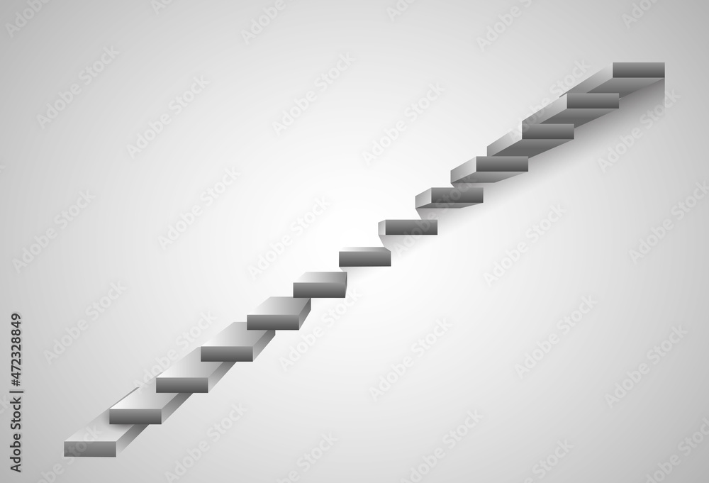 realistic staircases side view, grey steps for pedestal vector template ...