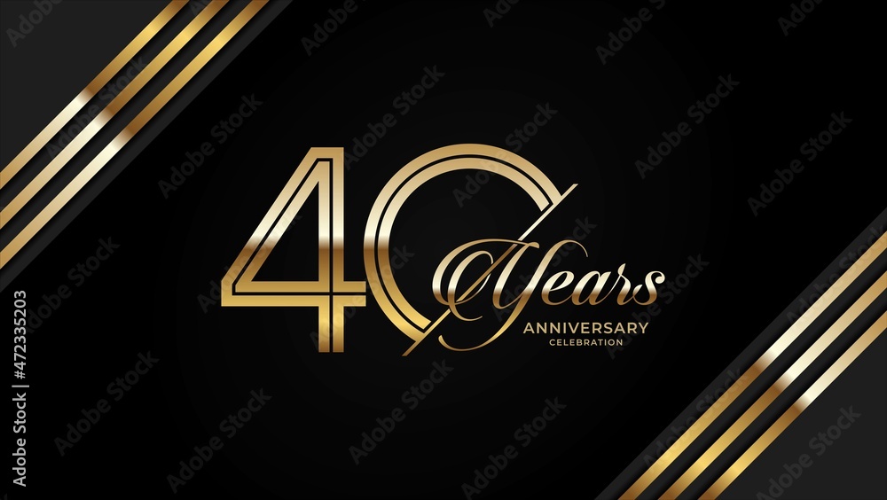 40th anniversary logotype. Golden anniversary celebration emblem design ...