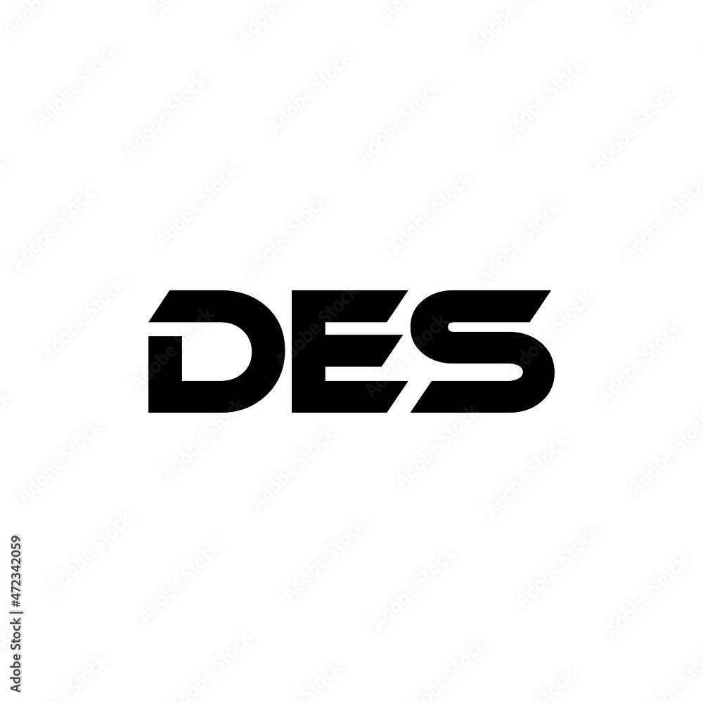 DES letter logo design with white background in illustrator, vector ...