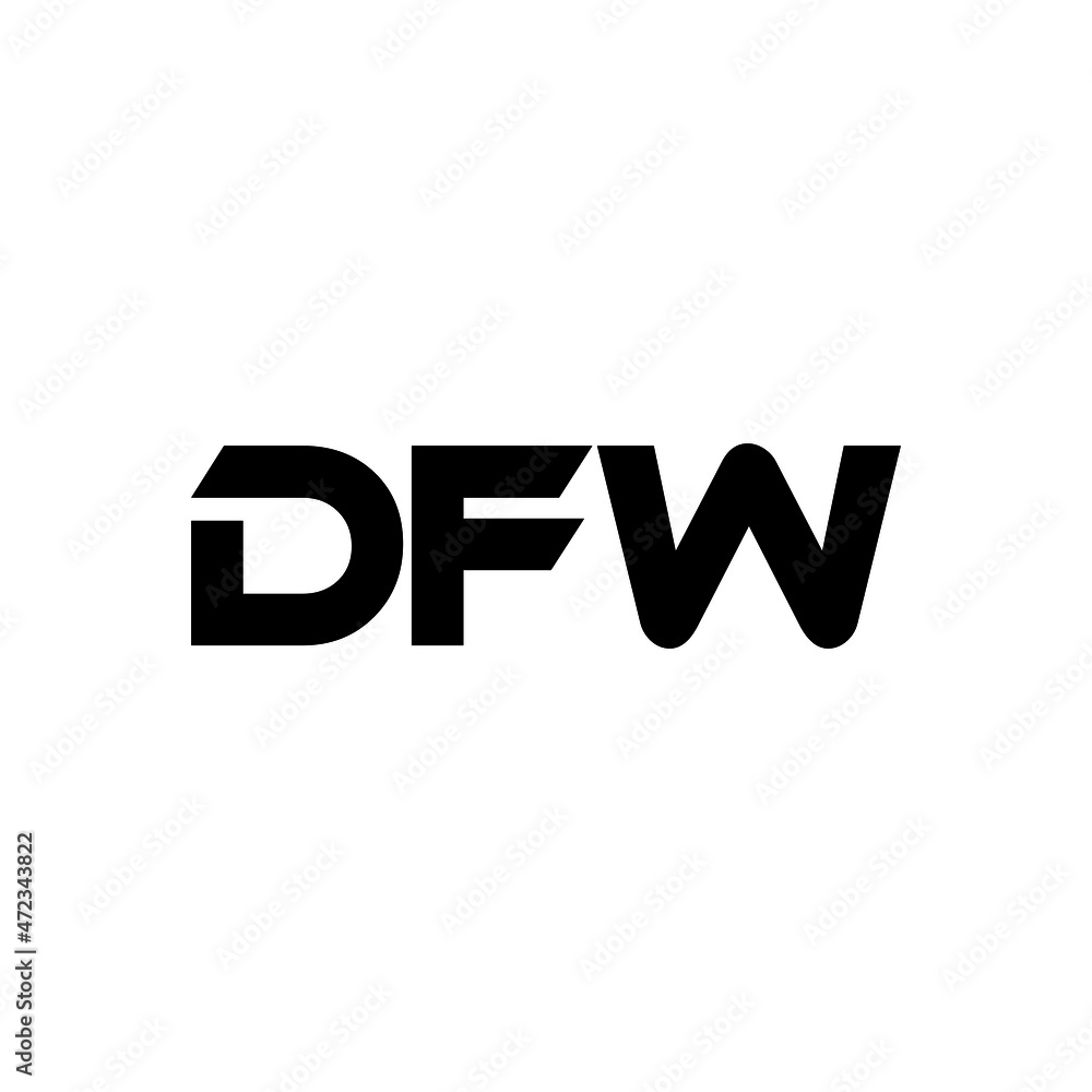 DFW letter logo design with white background in illustrator, vector ...