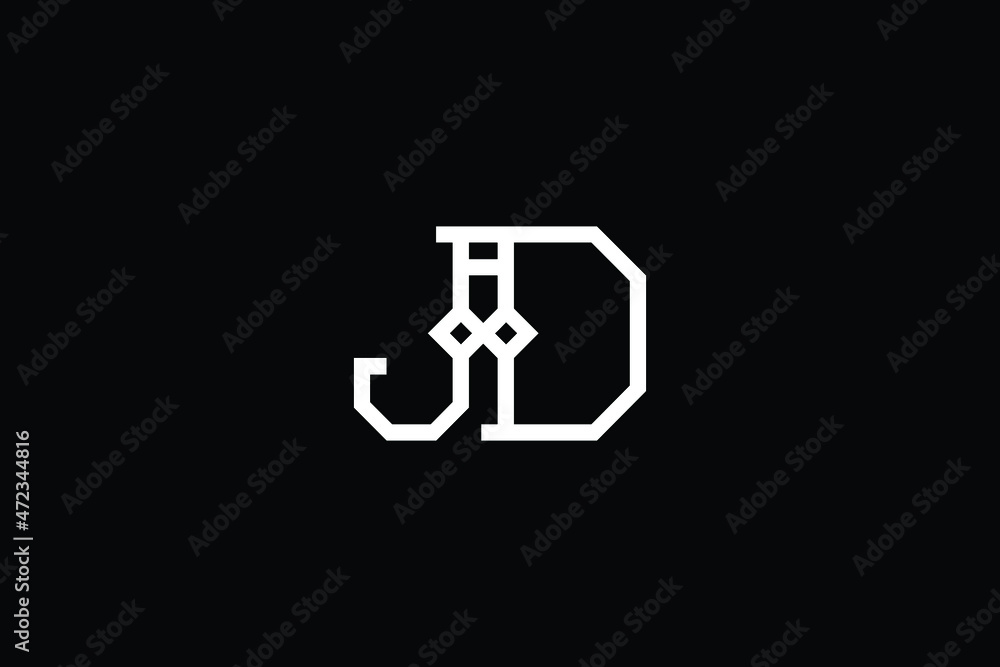 special unique initial JD logo and DJ logo design. JD letter minimal ...