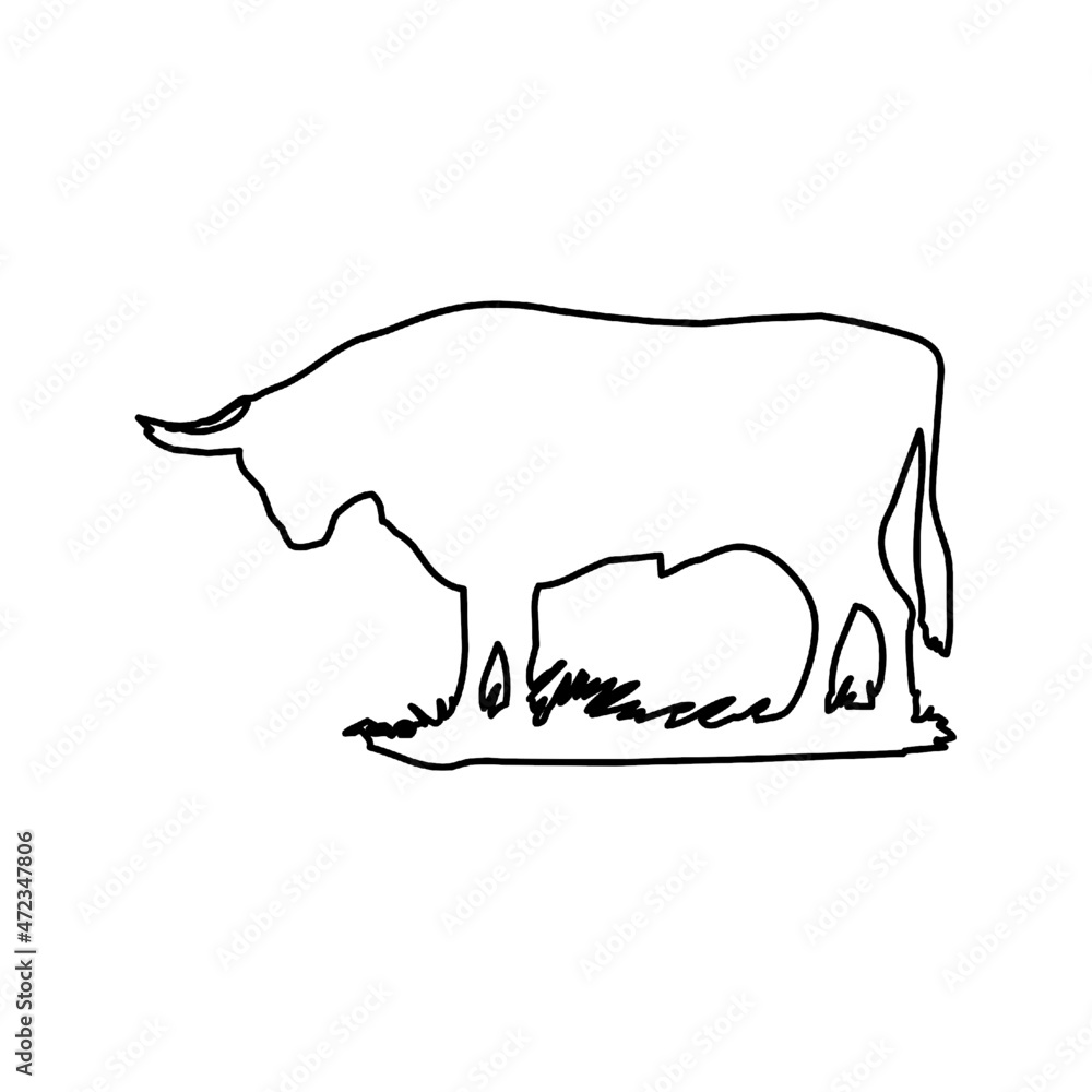bull cow Stock Vector | Adobe Stock