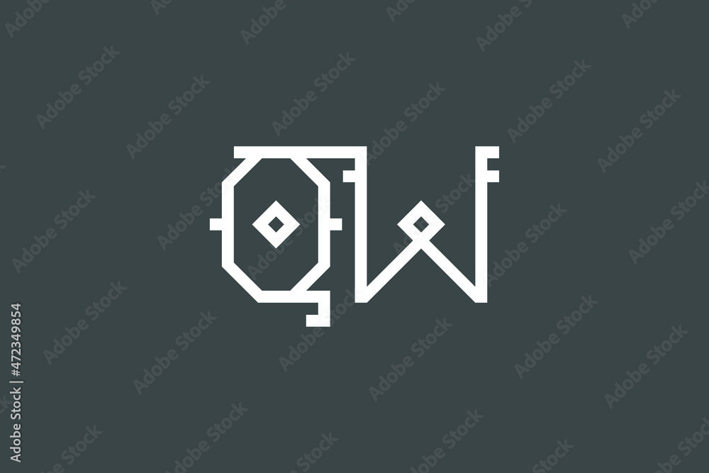 special unique initial QW logo and WQ logo design. QW letter minimal ...