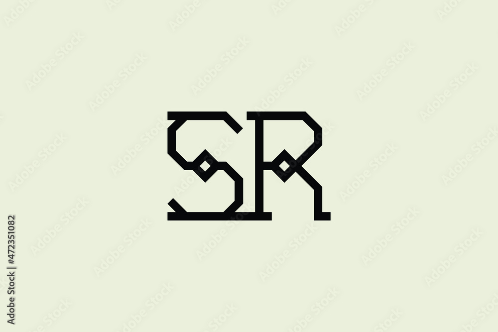 special unique initial SR logo and RS logo design. SR letter minimal ...