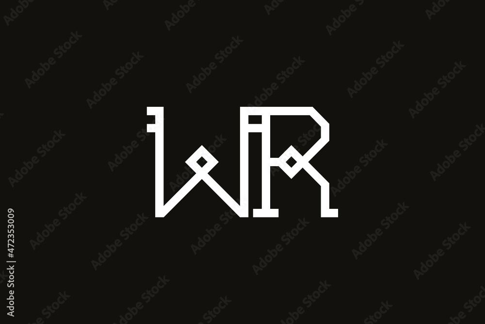 special unique initial WR logo and RW logo design. WR letter minimal ...