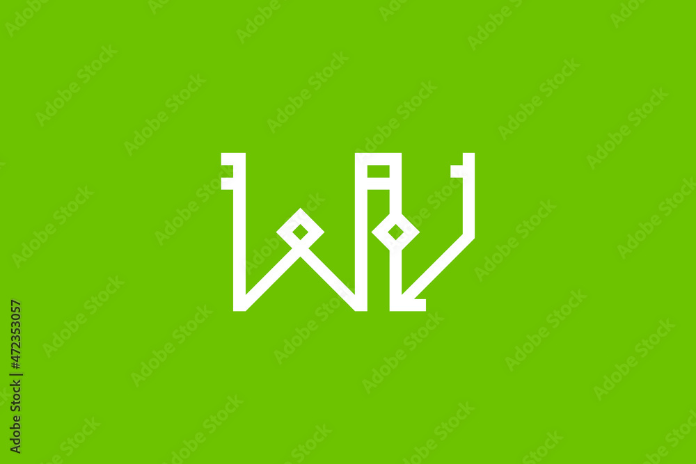 special unique initial WV logo and VW logo design. WV letter minimal ...