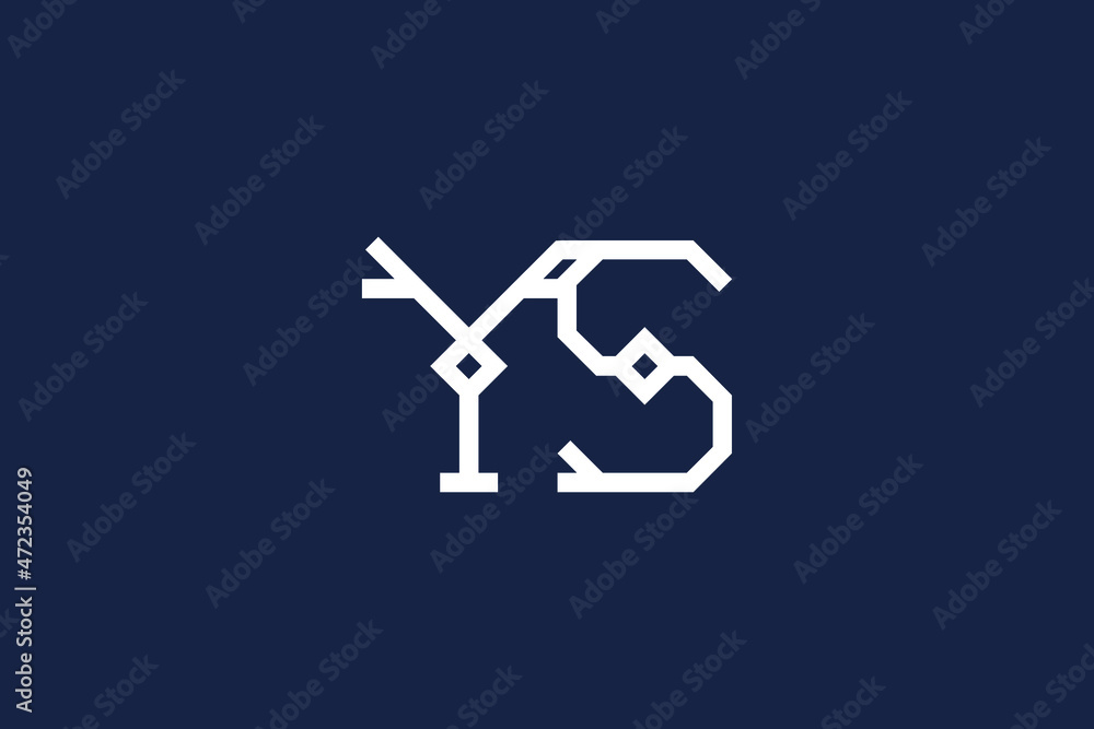 special unique initial YS logo and SY logo design. YS letter minimal ...