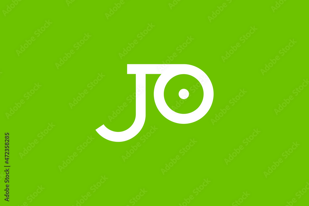 professional minimal initial JO logo and OJ logo design. JO letter ...