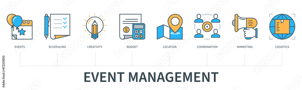 Event management vector infographics Stock Vector | Adobe Stock