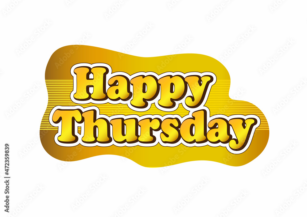 Happy Thursday text, to be applied as labels, stickers, tags, or ...