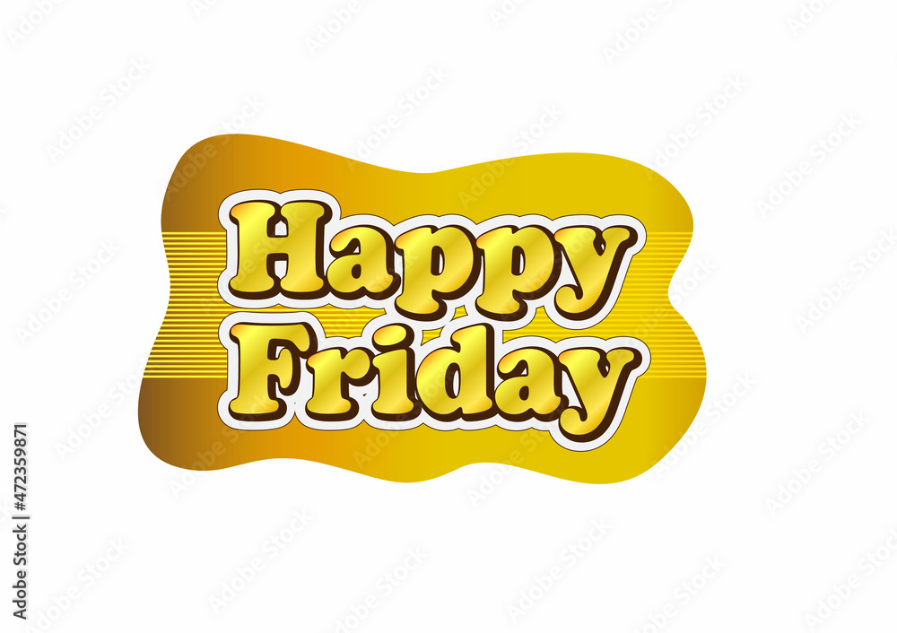 Happy Friday text, to be applied as labels, stickers, tags, or ...