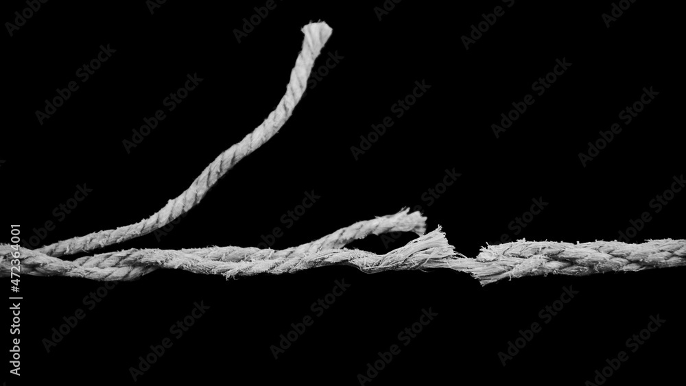 Rope breaking process isolated on black background. Stock Photo | Adobe ...