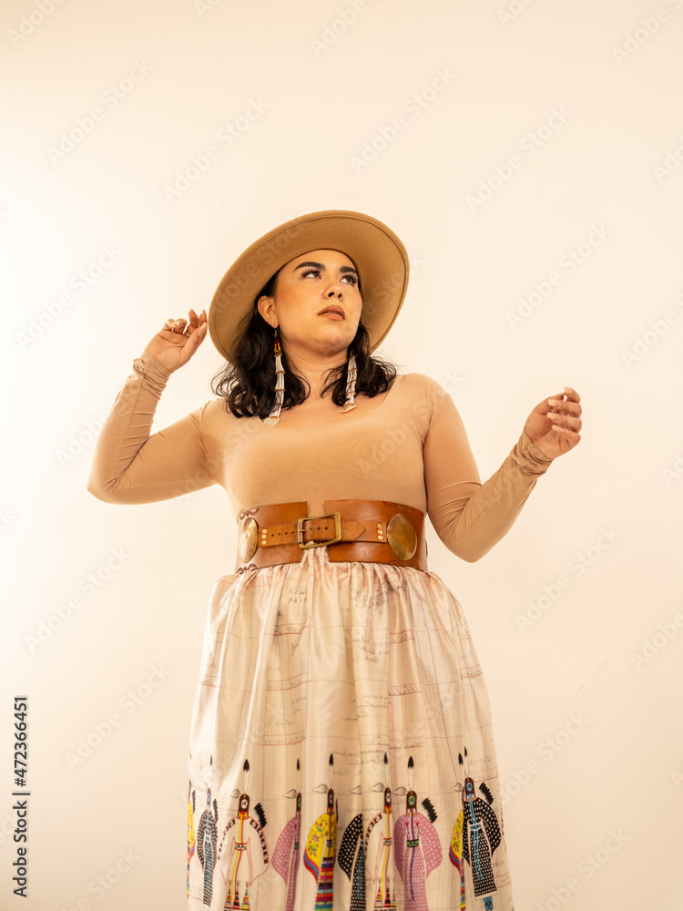 Young Indigenous female model indoors Stock Photo | Adobe Stock