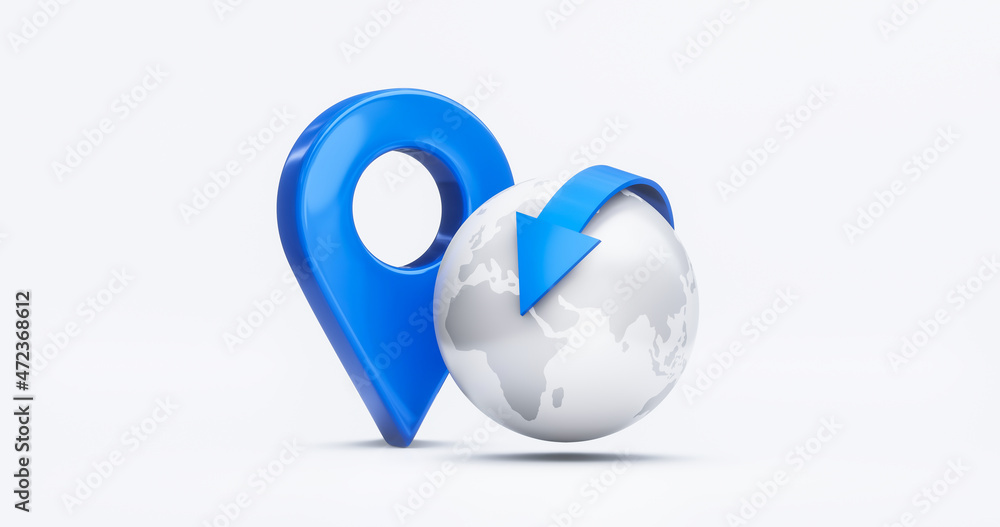 Location sign of world map or navigation pin point graphic icon locator ...