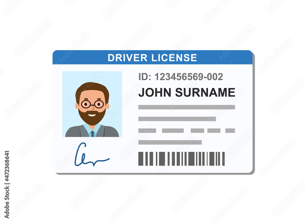 document driver license for a car isolated on white background. Stock ...