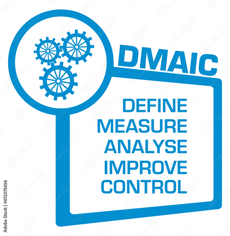 DMAIC - Define Measure Analyse Improve Control Blue Circle Square ...