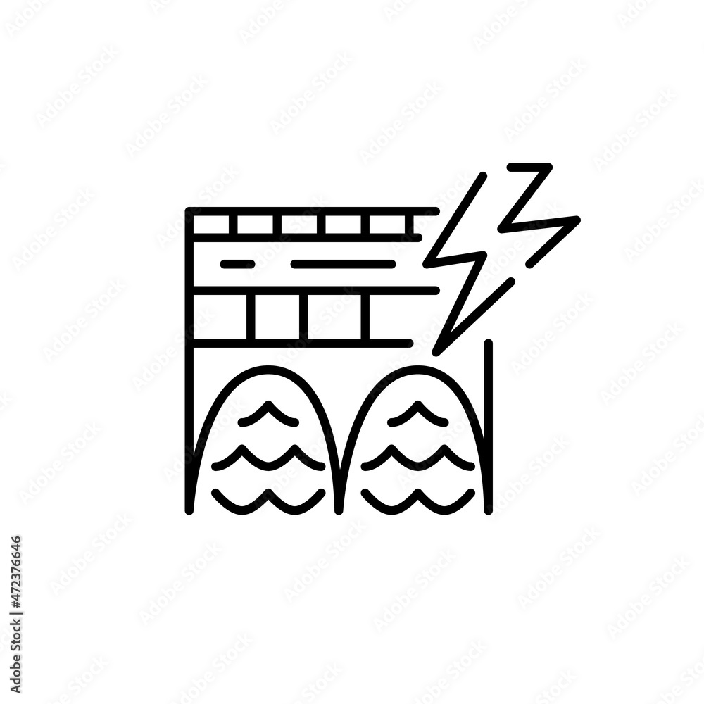 Hydroelectric power generation. Sustainable renewable energy source ...