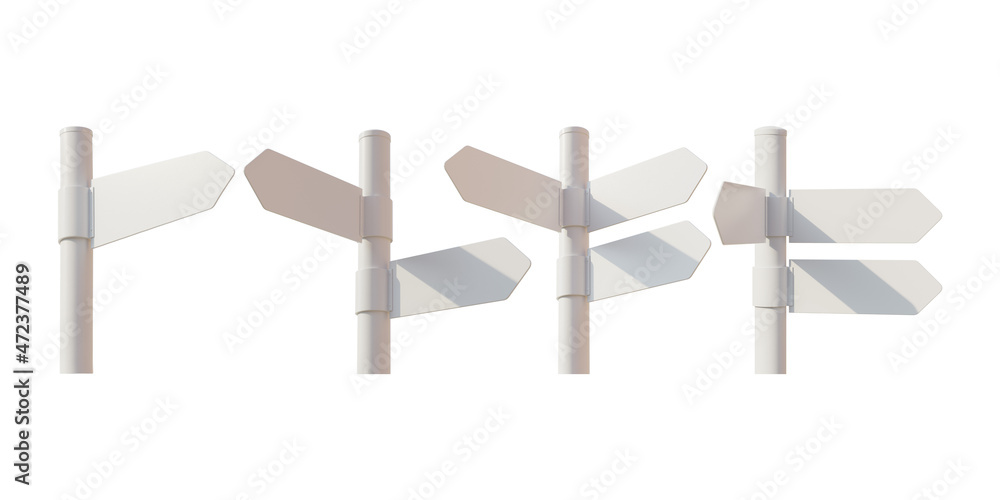 Blank Travel direction options. Direction road sign with arrows. Empty ...