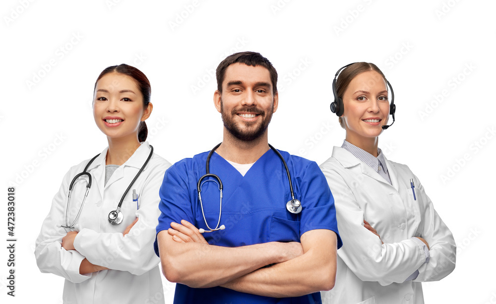 medicine, profession and healthcare concept - group of happy smiling ... medicine, profession and healthcare concept - group of happy smiling ...