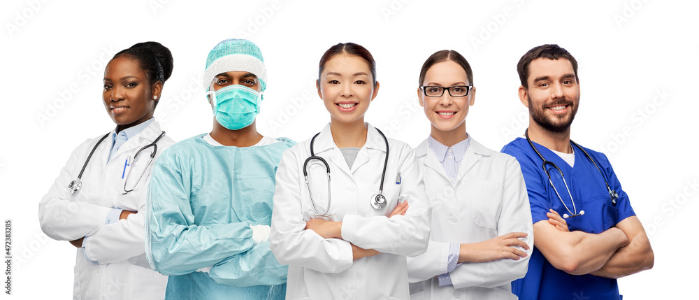 medicine, profession and healthcare concept - group of happy smiling ... medicine, profession and healthcare concept - group of happy smiling ...