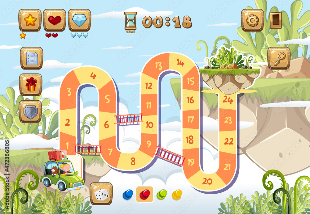 Counting number game template for kid Stock Vector | Adobe Stock