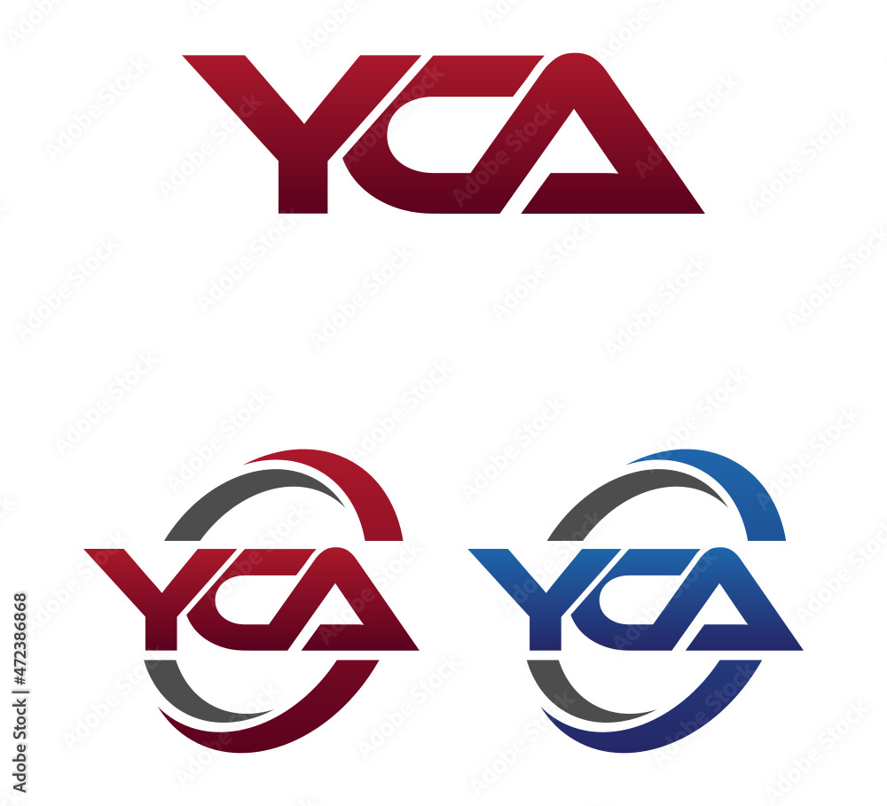 Modern 3 Letters Initial logo Vector Swoosh Red Blue YCA Stock Vector ...