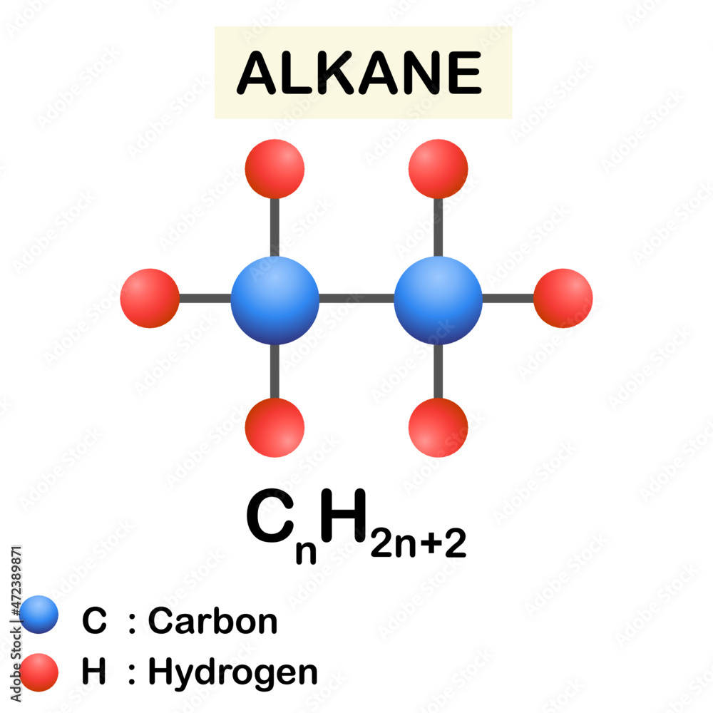 Alkane element with symbol.isolated molecular structure of alkane atom ...