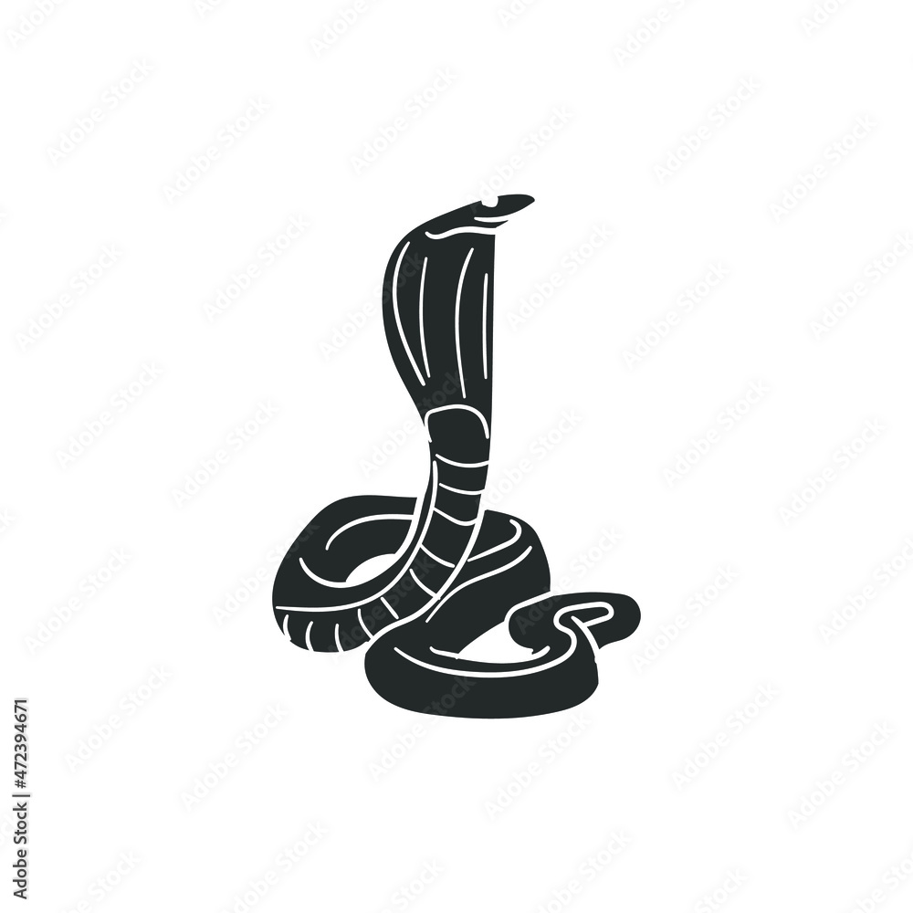 Cobra Icon Silhouette Illustration. Reptile Animal Vector Graphic ...