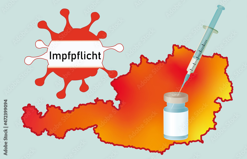 Infografik zur Impfpflicht in Österreich. Stock Illustration | Adobe Stock