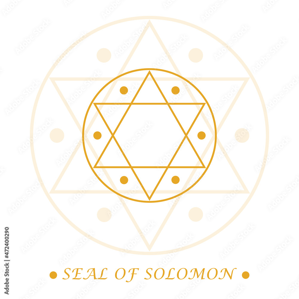 Seal of Solomon. Six-pointed star icon. Hexagram sign. Symbol of ...