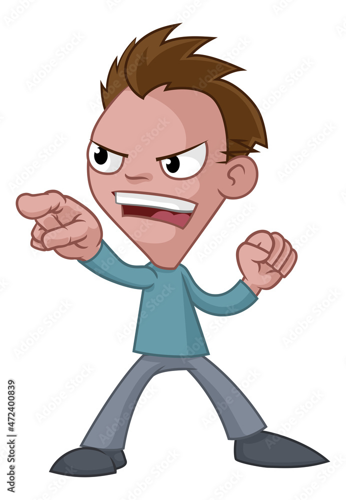 Cartoon Man Pointing Mascot Stock Vector | Adobe Stock